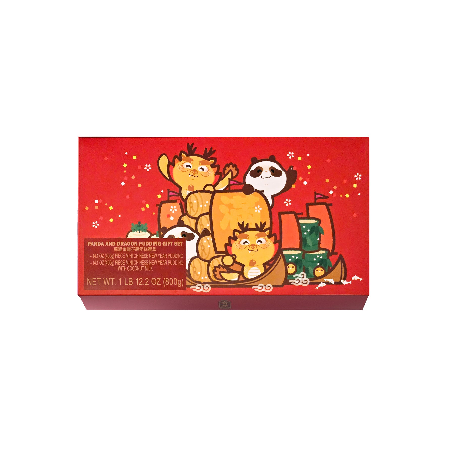 [HK] 2024 Dragon & Panda Mini Pudding Set (Grandma+Coconut) 熊貓龍年孖裝年糕禮盒 ...