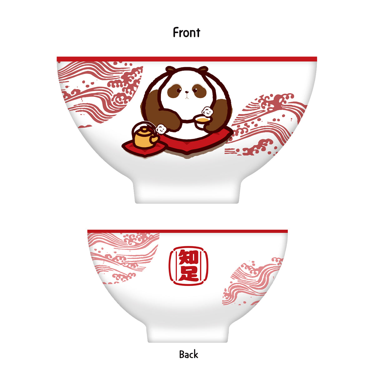 [NEW EXCLUSIVE] Panda Ceramic Rice Bowl SET of 4 (red) 奇華熊貓陶瓷碗一套四隻(紅色 ...